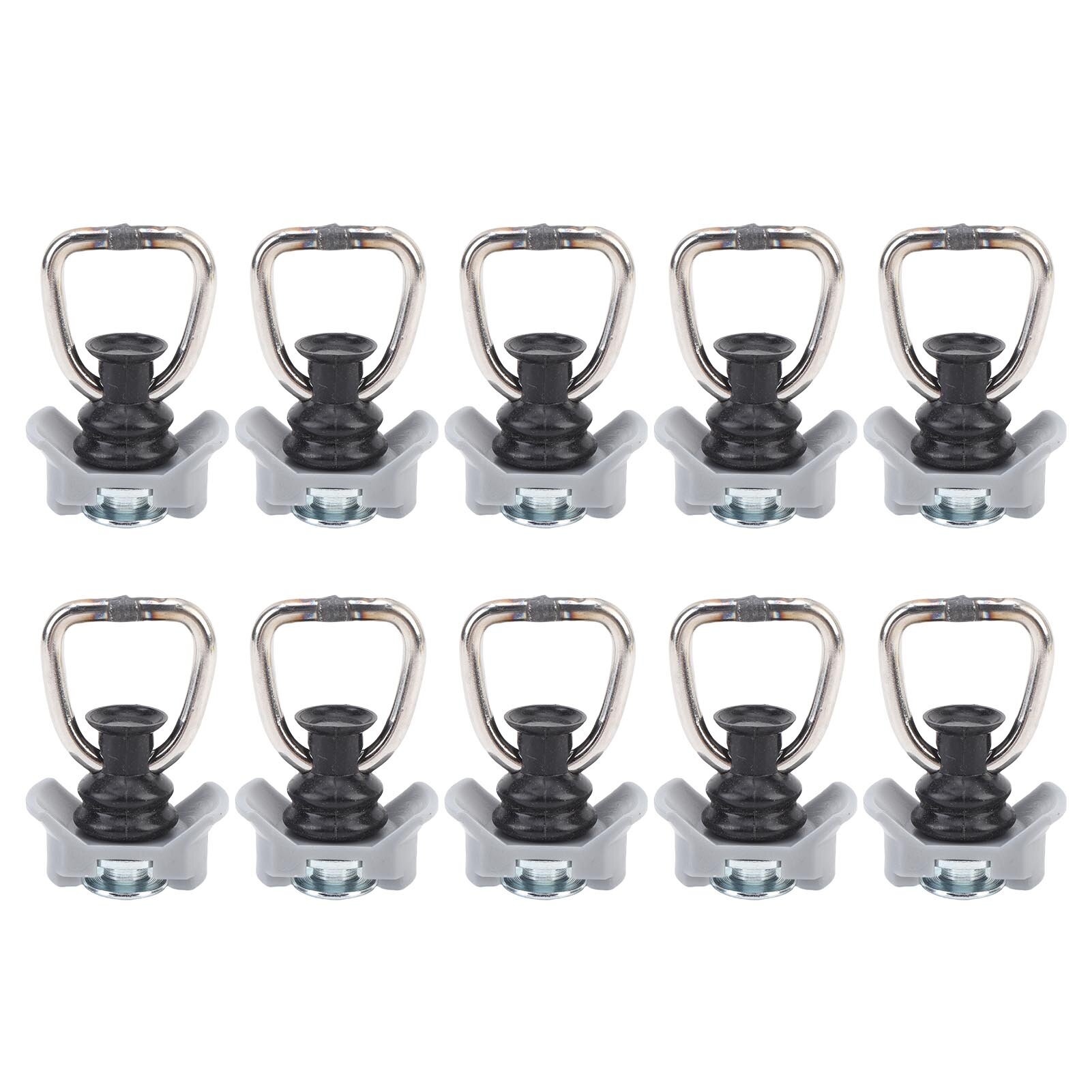 10ШТ L-Образный Стержневой Фитинг с D-образным Кольцом Для Тяжелых Условий Эксплуатации Грузоподъемностью 1333 фунта для Фургона-Пикапа Серого Цвета