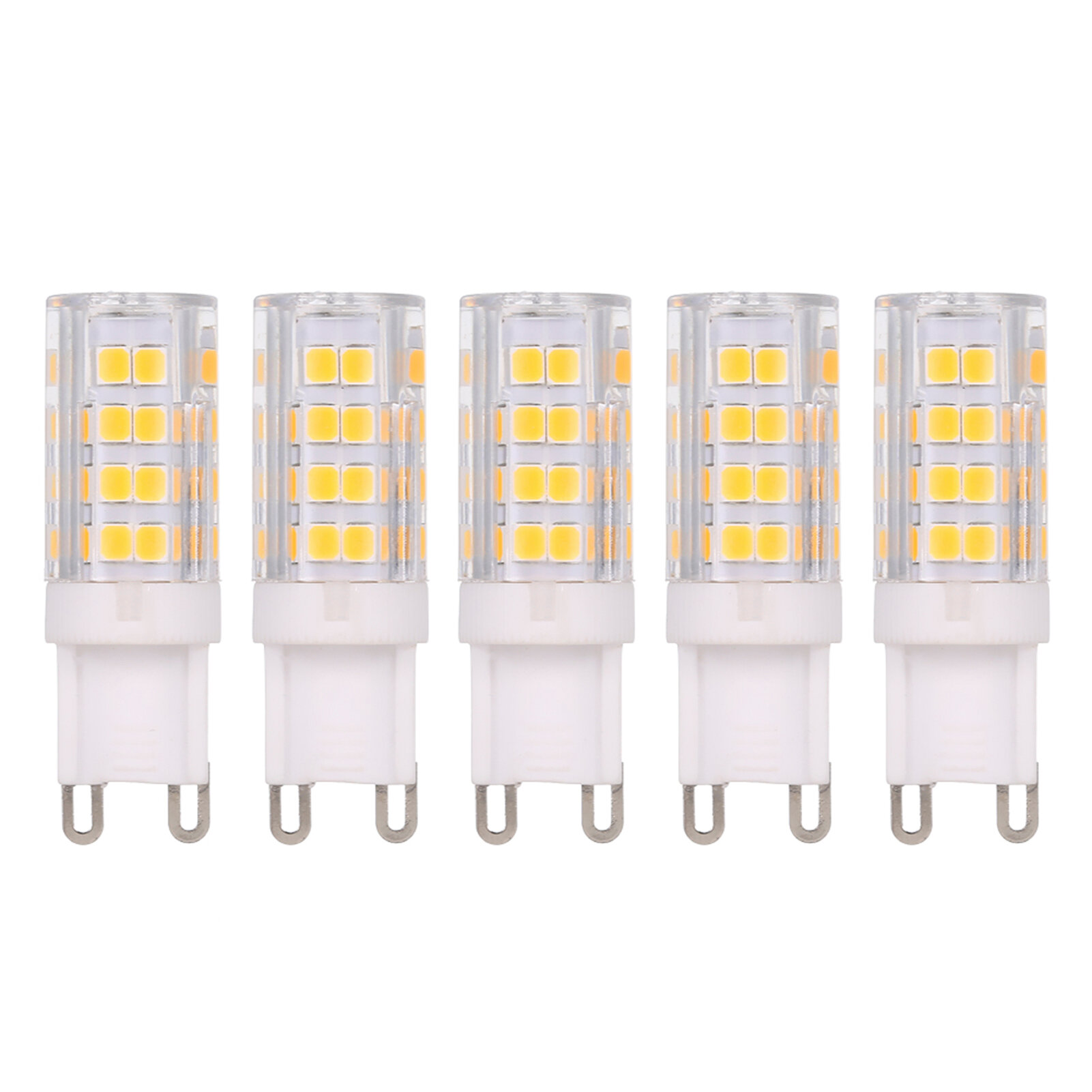 Лампа LED кукурузная AC220-240V 5W эквивалент 45W галогенной 400LM 5 штук цоколь G9 теплая белая для настольной лампы шкафа спальни гостиной ресторана кабинета