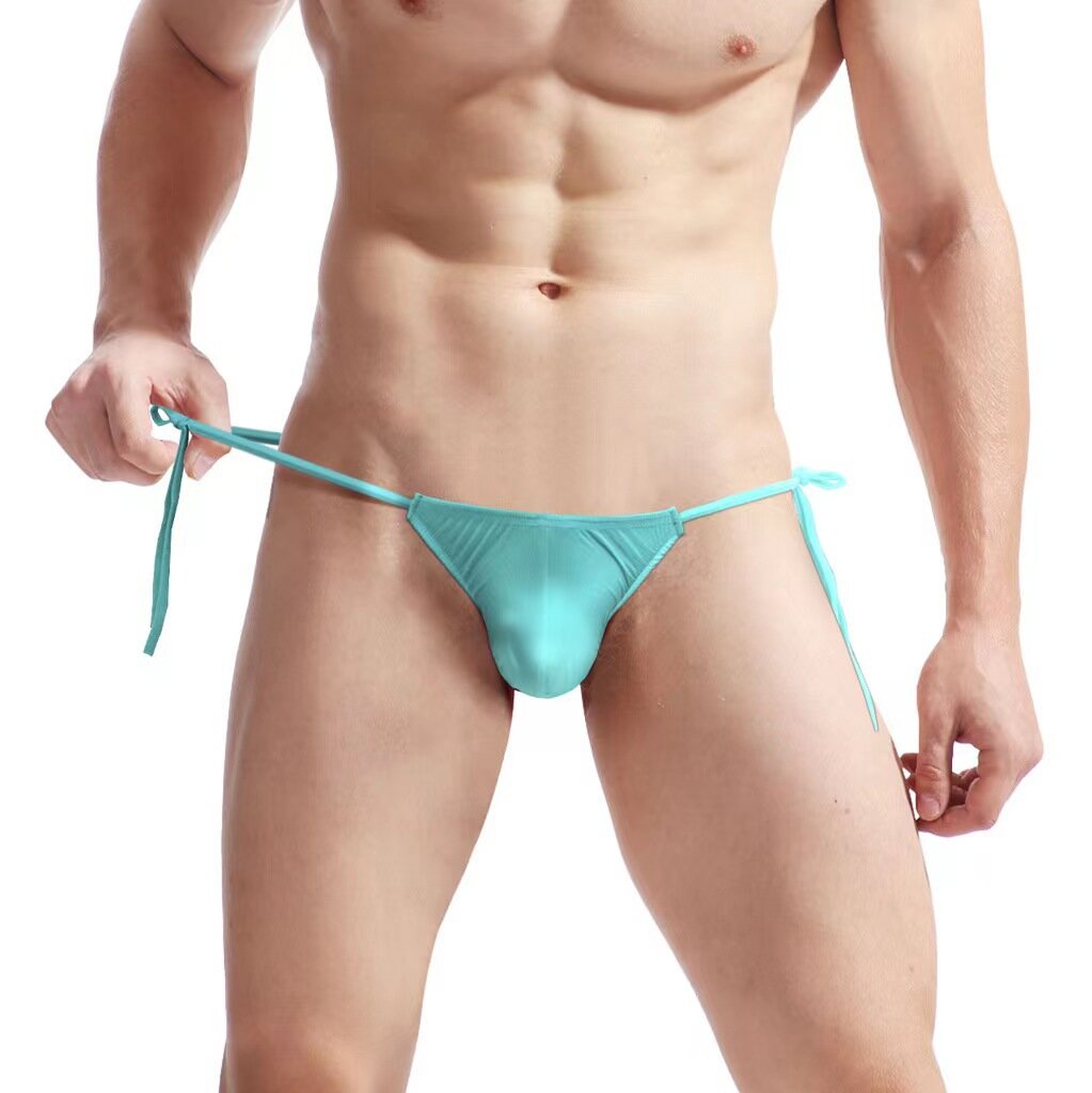 Сексуальный мужской комплект нижнего белья, трусы, накладка на пенис, прозрачные, суперсоблазнительные стринги с открытой промежностью.