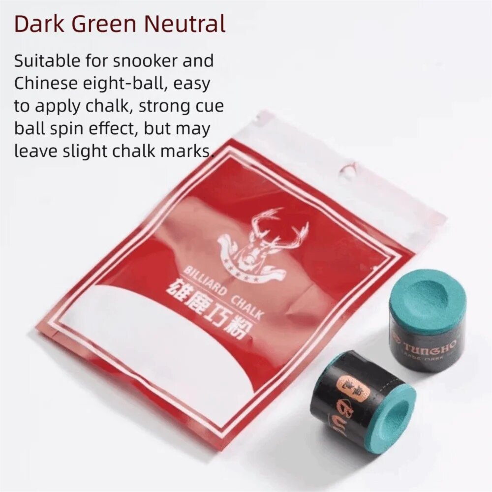 Мел для бильярда Dark Green, изумрудный, 2 шт.