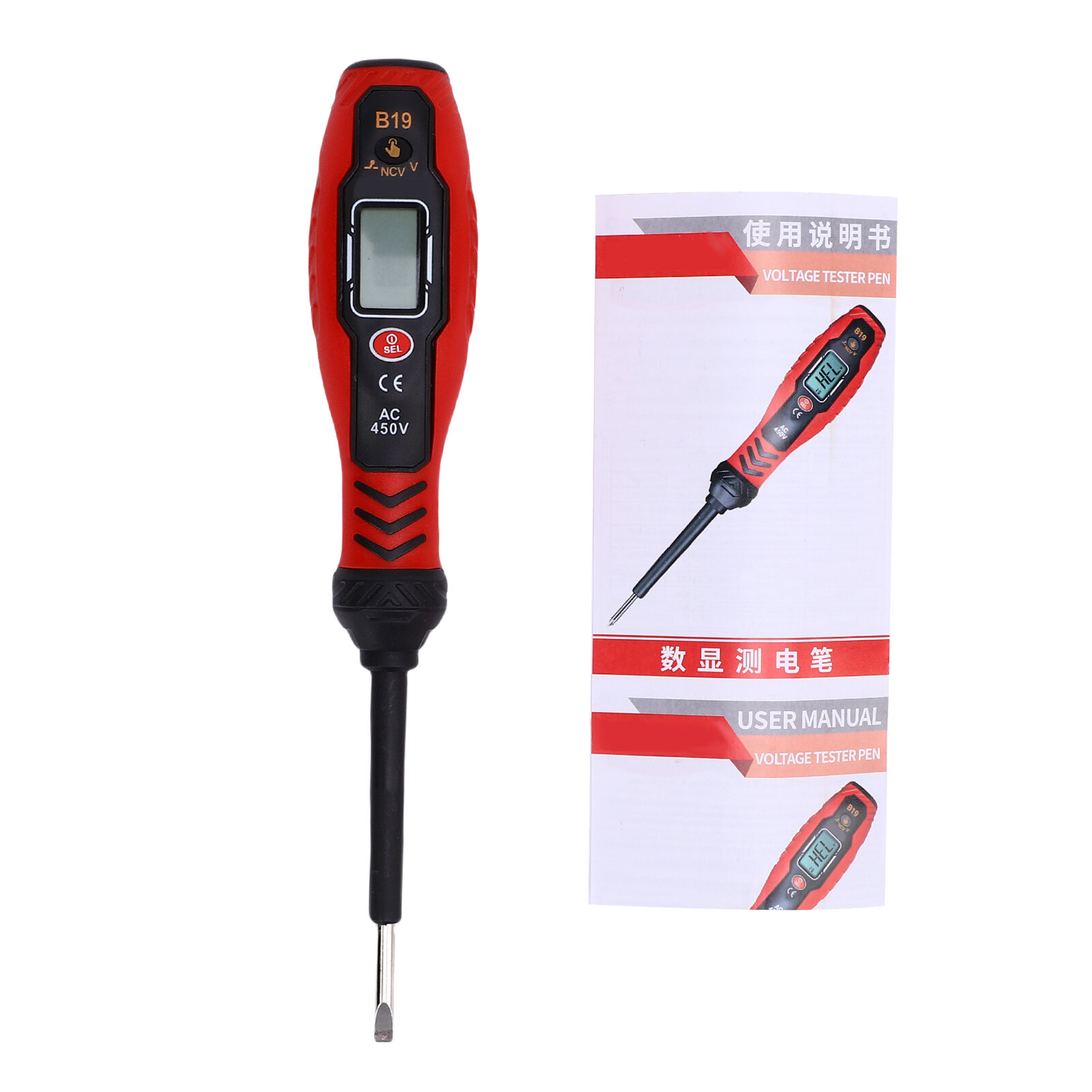 Цифровой Тестер Напряжения: NCV-Детектор 30-1000В с Цифровым Дисплеем и Звуковой Сигнализацией Бесконтактный Тестер Проводки - Автоматическое Отключение и Эргономичный Дизайн Индикатор Фазы для Дома и Электрика