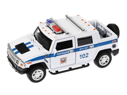 Технопарк Машина Hummer H2 Pickup Полиция 12 см металл HUM2PICKUP-12POL-WH с 3 лет