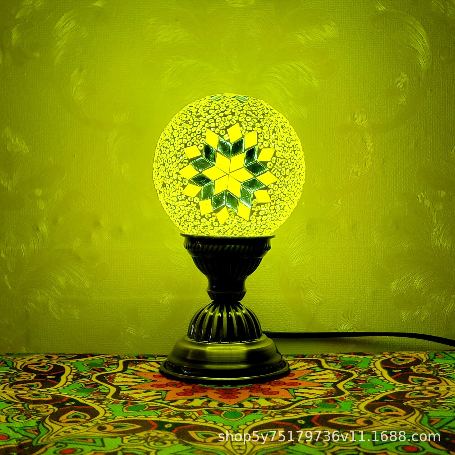 Марокканский экзотический мозаичный прикроватный этнический кафе интернет-знаменитость декор турецкий круглый шарик маленькая ночная лампа настольная лампа
