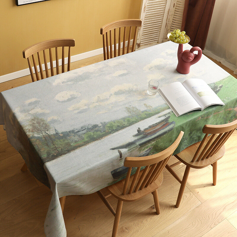 Ткань для обеденного стола, кофейного стола, мастерская живопись, цифровая печать, американский французский стиль, легкая роскошь, высококачественная сельская столовая скатерть