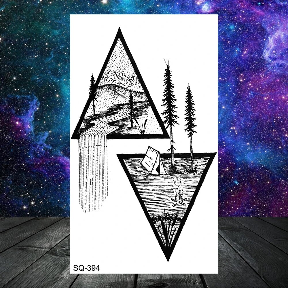 Временные татуировки COKTAK черные геометрический кит CSQ394