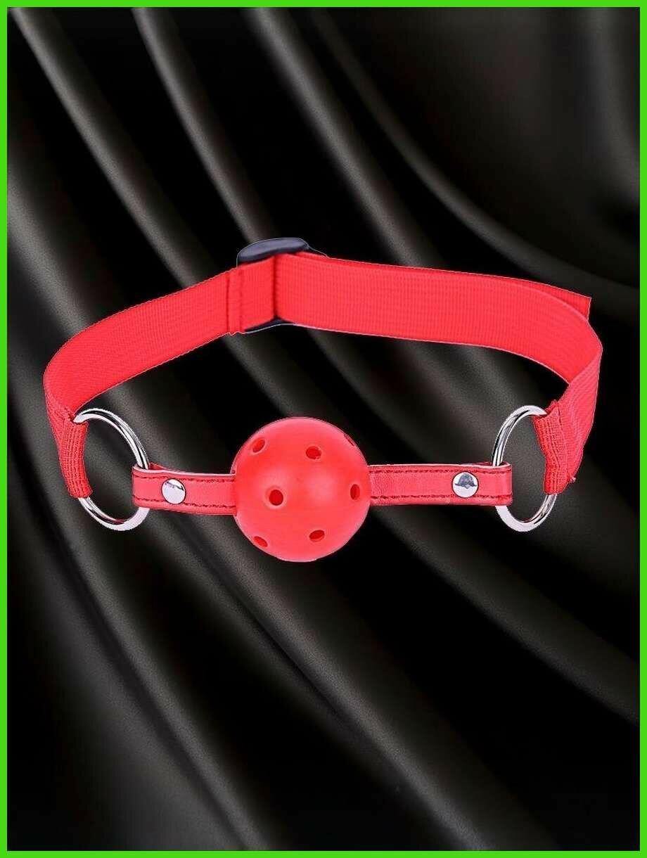 Кляп в рот с мячиком для БДСМ, Секс игрушка, половой кляп, красный