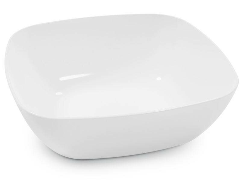 Тарелка пластиковая белая Квадро глубокая