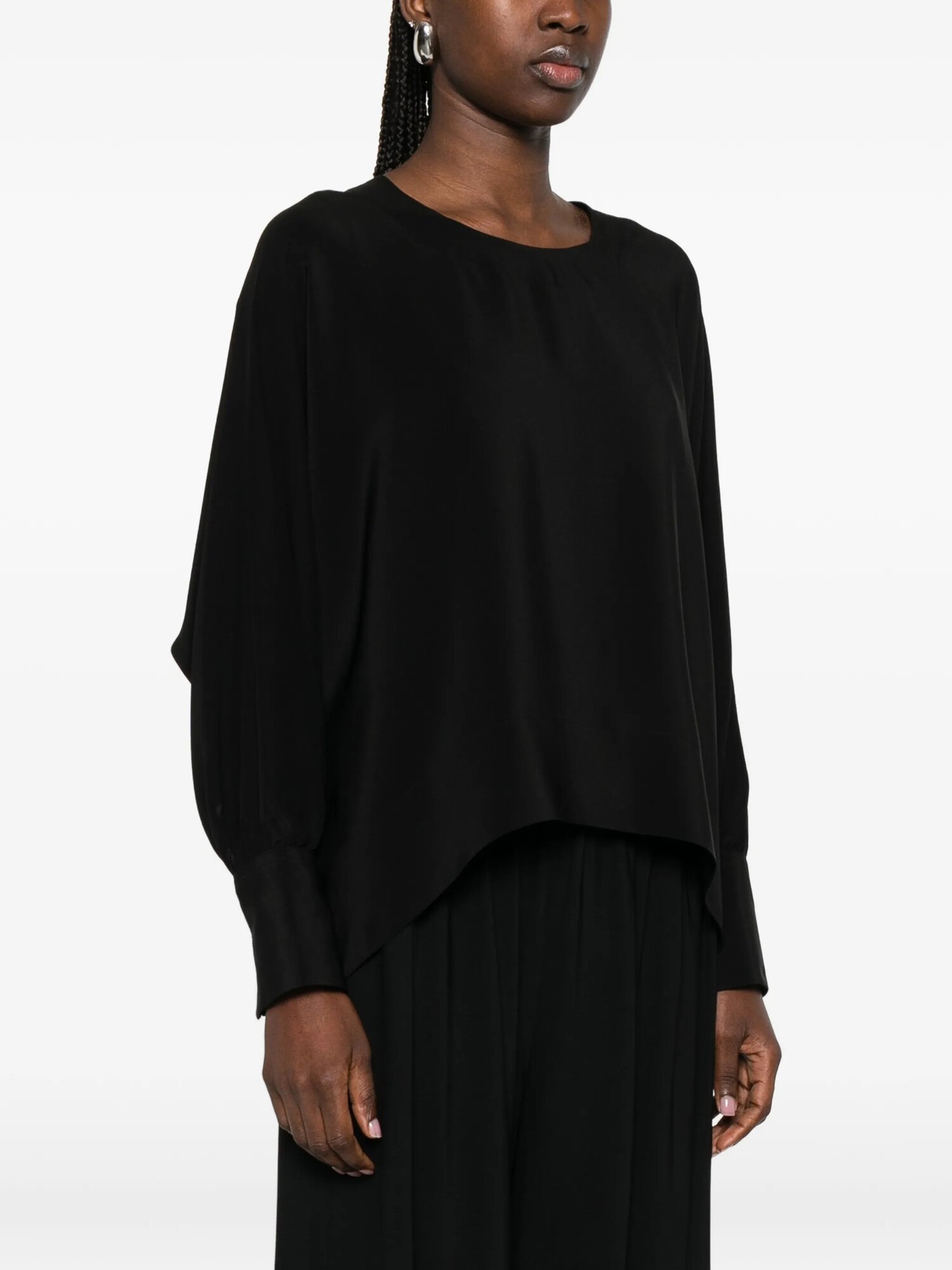 Блуза Ermanno Scervino Cuffed blouse, размер 42, черный — фото 1