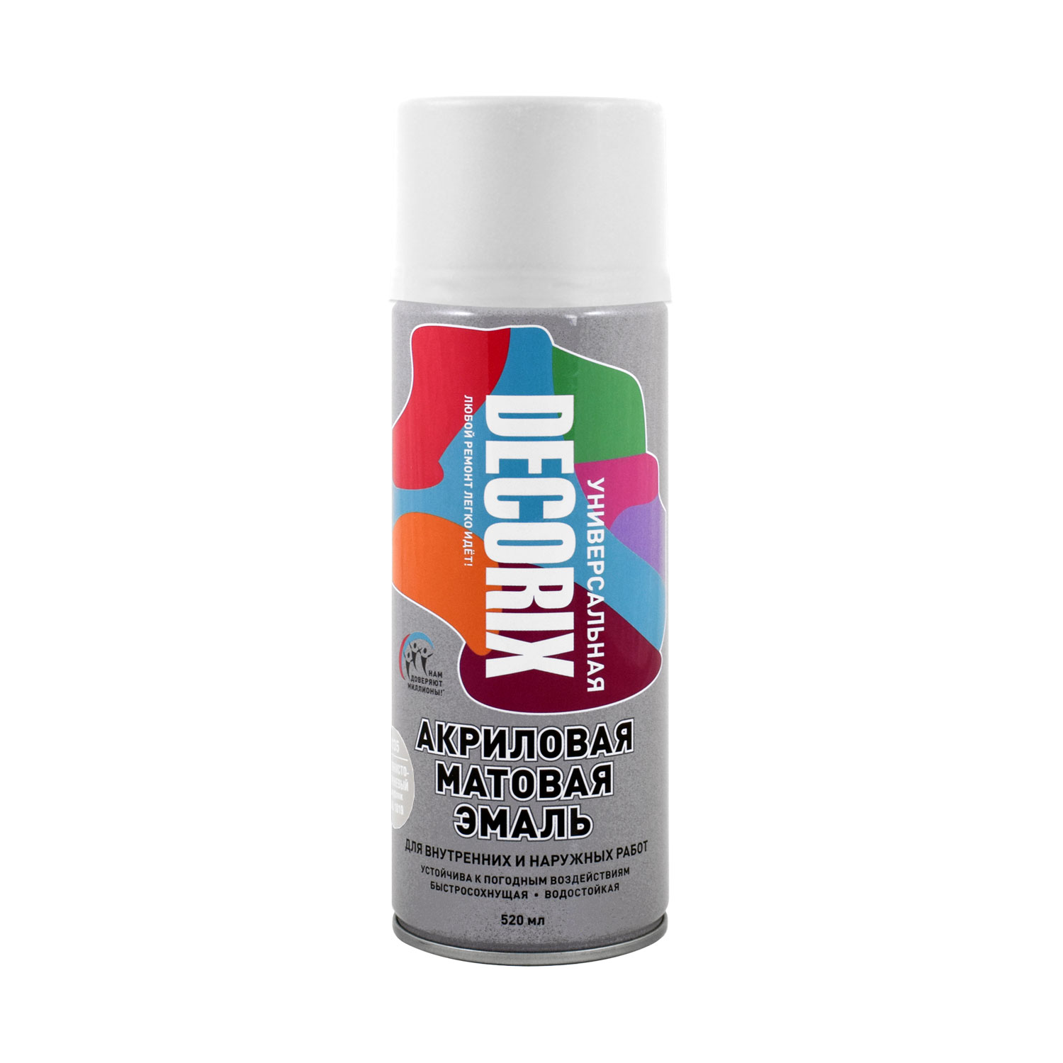 Эмаль аэрозоль DECORIX 520МЛ матов. БЕЛ