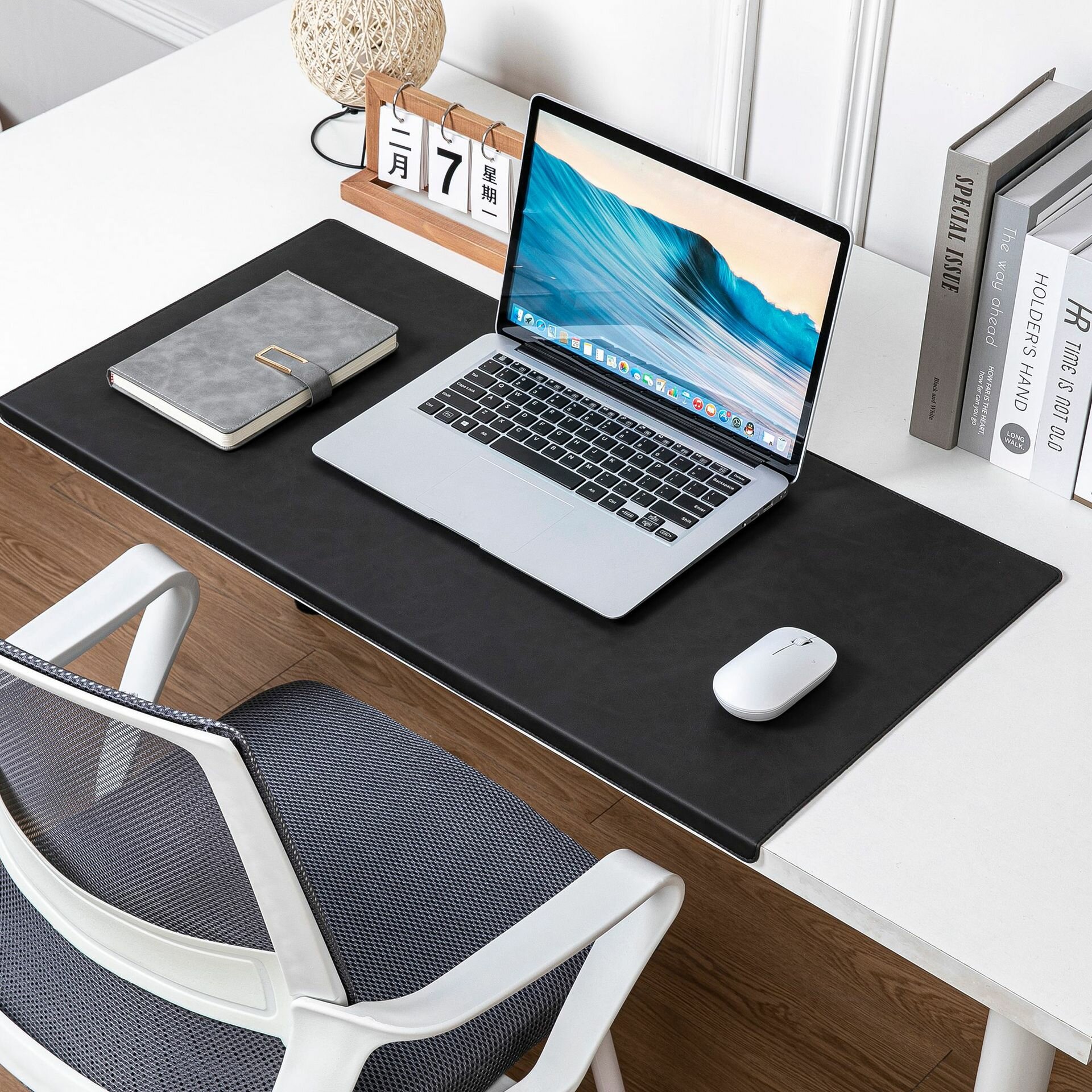 Кожаный коврик для стола с краями, подлокотник, водонепроницаемый, нескользящий, высококачественный, для офисного использования, большой подлокотник для мыши