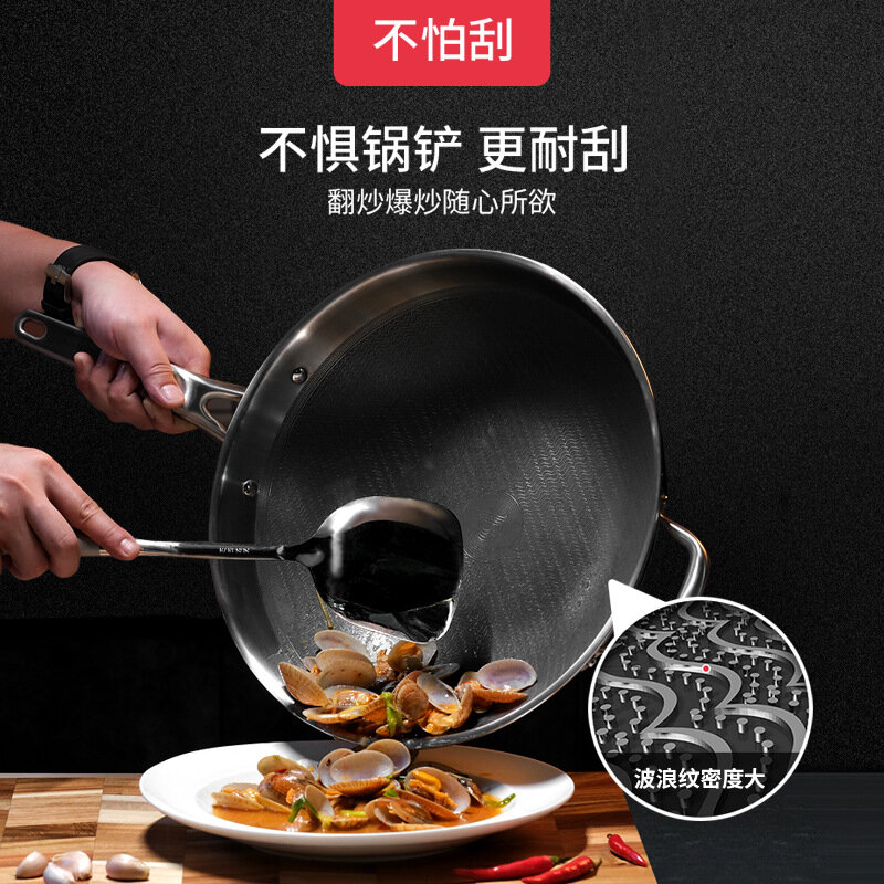 32 см нержавеющая стальная крышка для кухонной посуды на электрическую плиту, нескользящая ручка, прочная и устойчивая