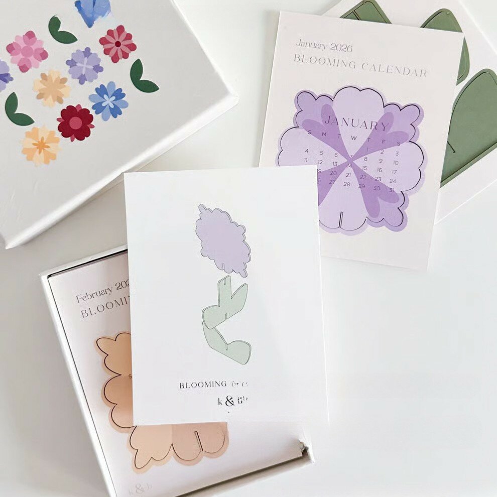 Настольный календарь с цветочным принтом Amazon Fresh Style, бестселлер 2026 года, настенный календарь