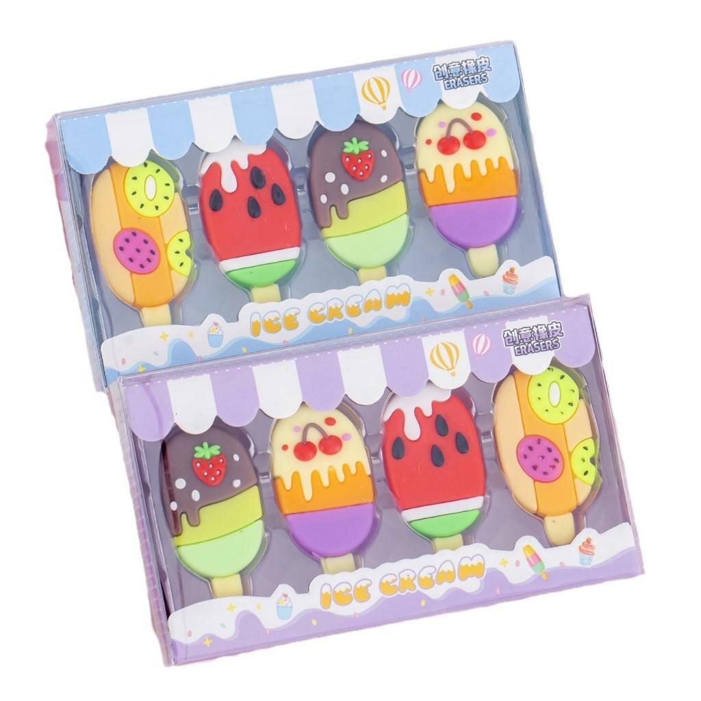 Набор ластиков в форме мороженого, 8 шт.