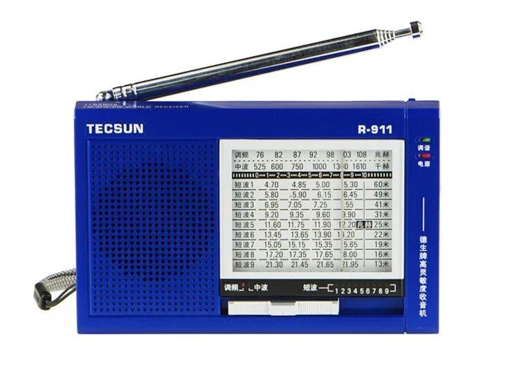 TECSUN R-911 Многодиапазонный радиоприемник Синий