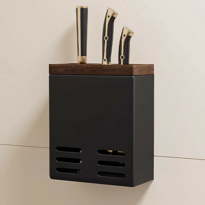 Кухонная полка для хранения из орехового дерева, настенная полка для специй, многослойная полка для ножей, органайзер для кастрюль, приборов, палочек и ложек