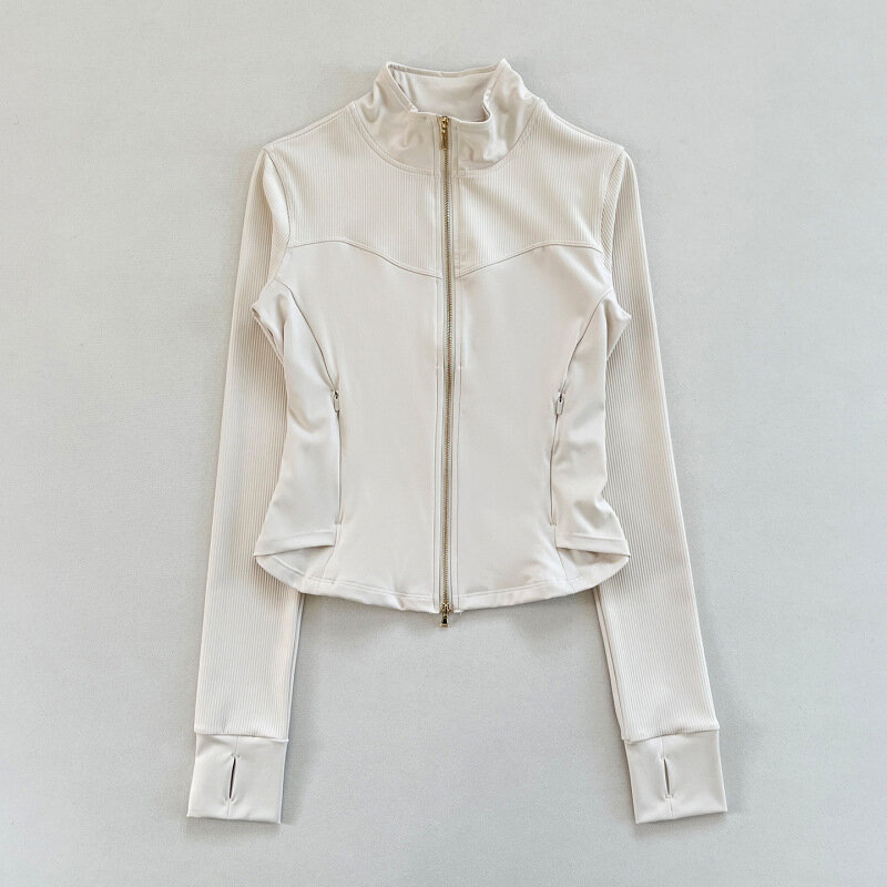 Короткая йога-одежда luludarling, куртка с воротником, облегающая, для женщин, для активного отдыха, фитнеса и бега