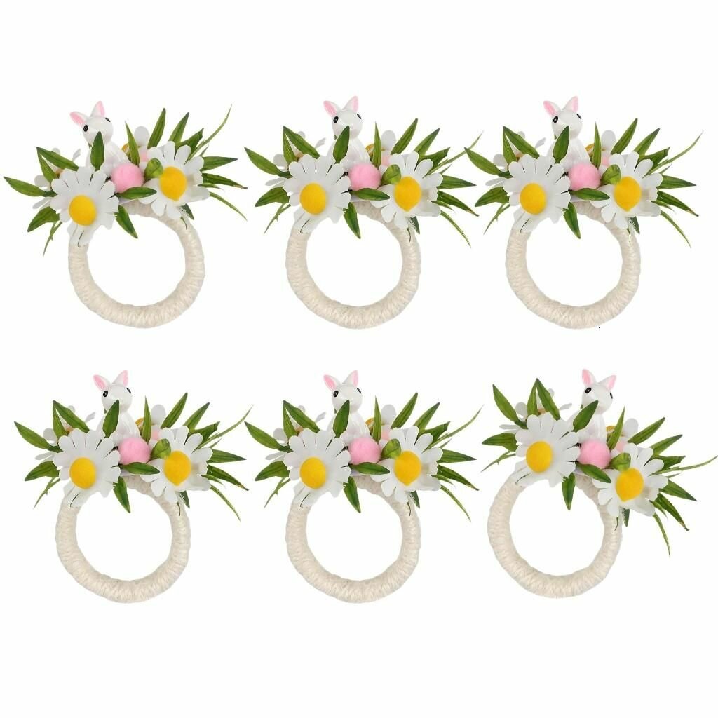 Декоративное деревянное кольцо для салфеток с кроликом, 6 - 6839