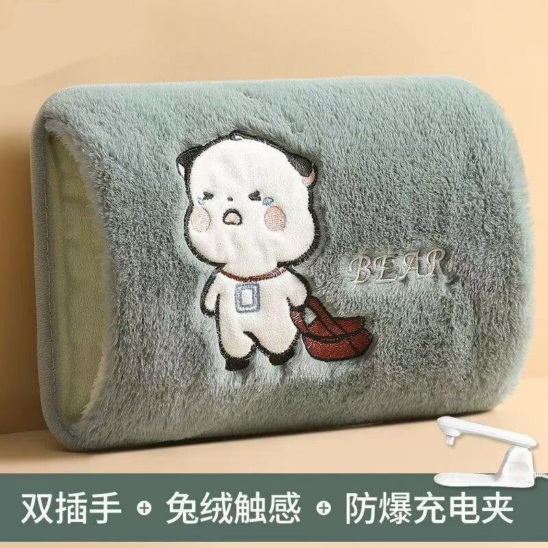 2025 Горячая бутылка с водой, перезаряжаемая, взрывобезопасная, теплая водяная сумка, национальный стандарт, мультяшный плюшевый милый грелка для рук, сумка для грелки, теплая для ребенка