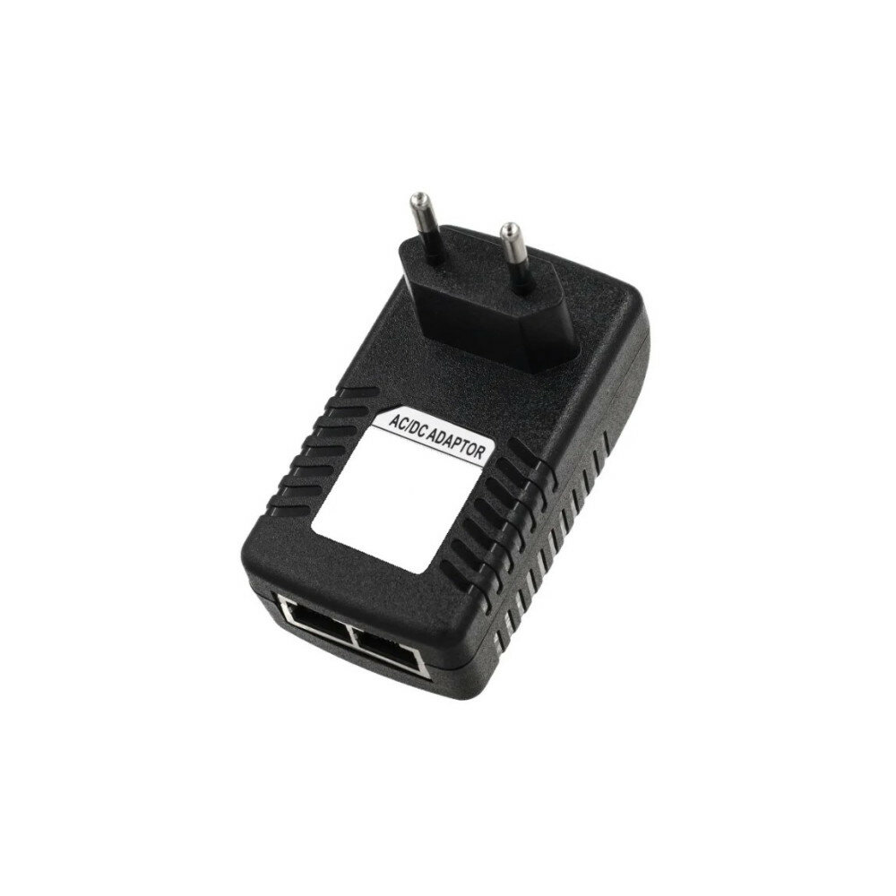 PoE Инжектор на 1 PoE порт 24В, 1А, 24Вт (240010W) 10/100 Мбит/с, 1xUplink порт 100 Мбит/с RJ45, черный