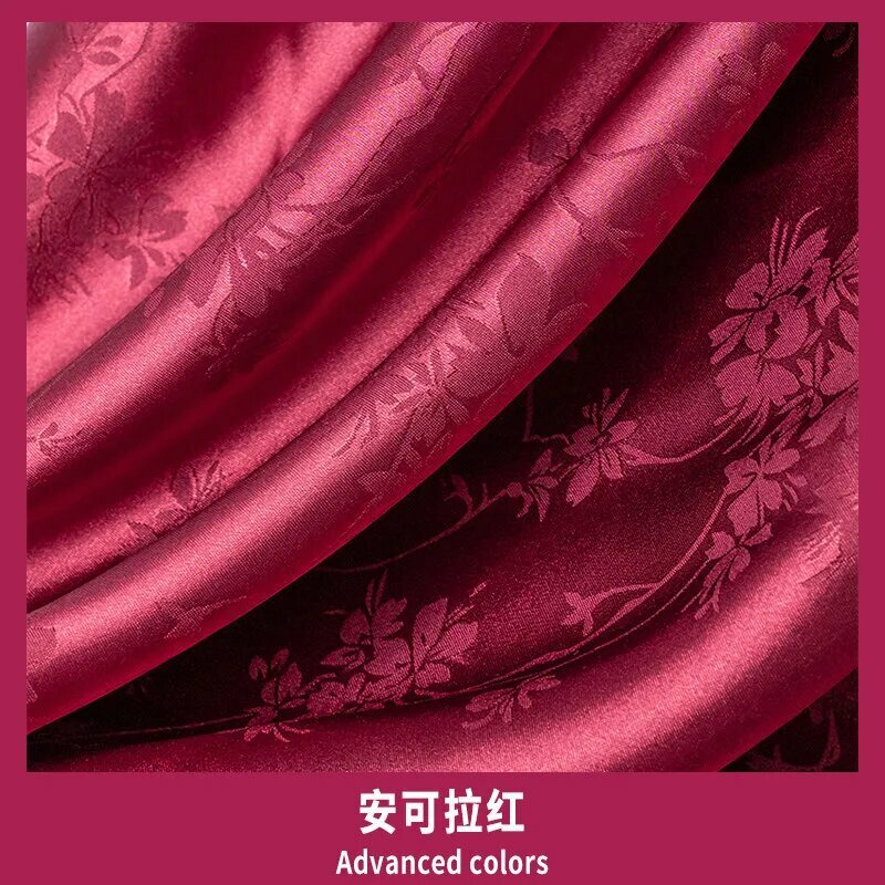 Высококачественная жаккардовая ацетатная атласная ткань с темной текстурой в Розовый, Angora Red