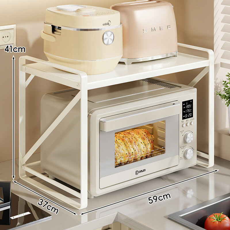 Стойка для микроволновой печи, настольная двухъярусная стойка для рисоварки, хранения приправ, кухонная многоуровневая стойка