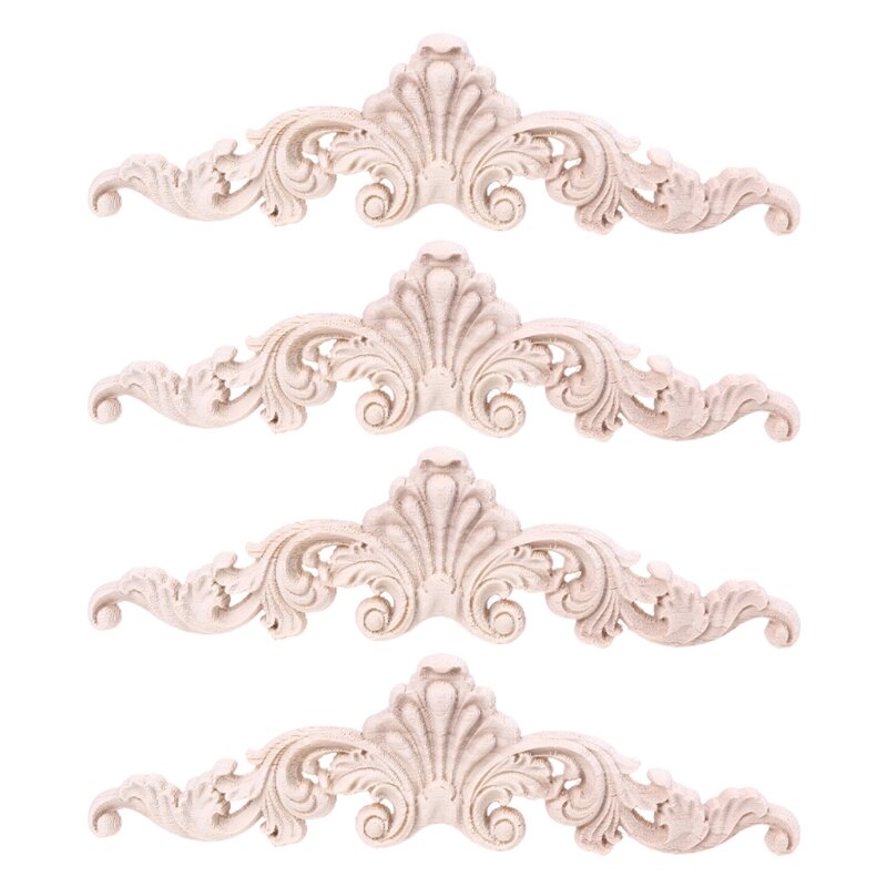 1 комплект из 4-х дверей из массива дерева, шкафов, резных моделей с длинными накладками, 20*5 см