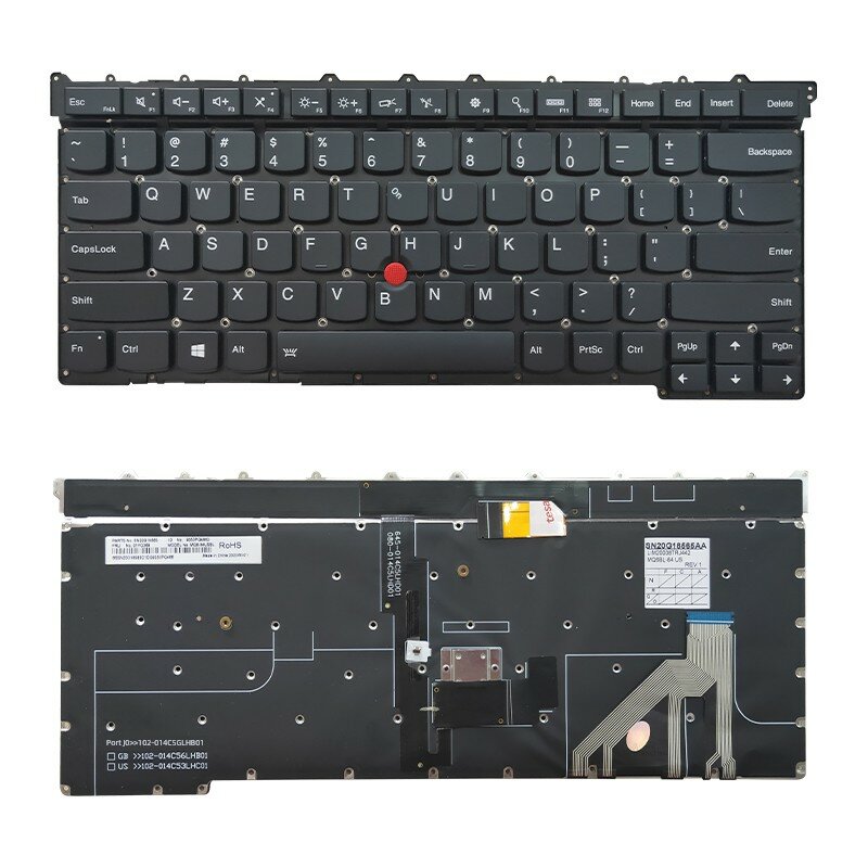 Клавиатура X1C подходит для Lenovo ThinkPad X1 Carbon, YOGA 2-го, 3-го, 4/5/6/7-го поколения, 8-го поколения. X1 CARBON