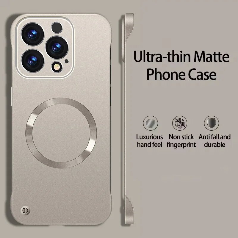 Ультратонкий Безрамочный Металлический Чехол С Покраской Для iPhone 16/15 Gold, For iPhone 16 Pro