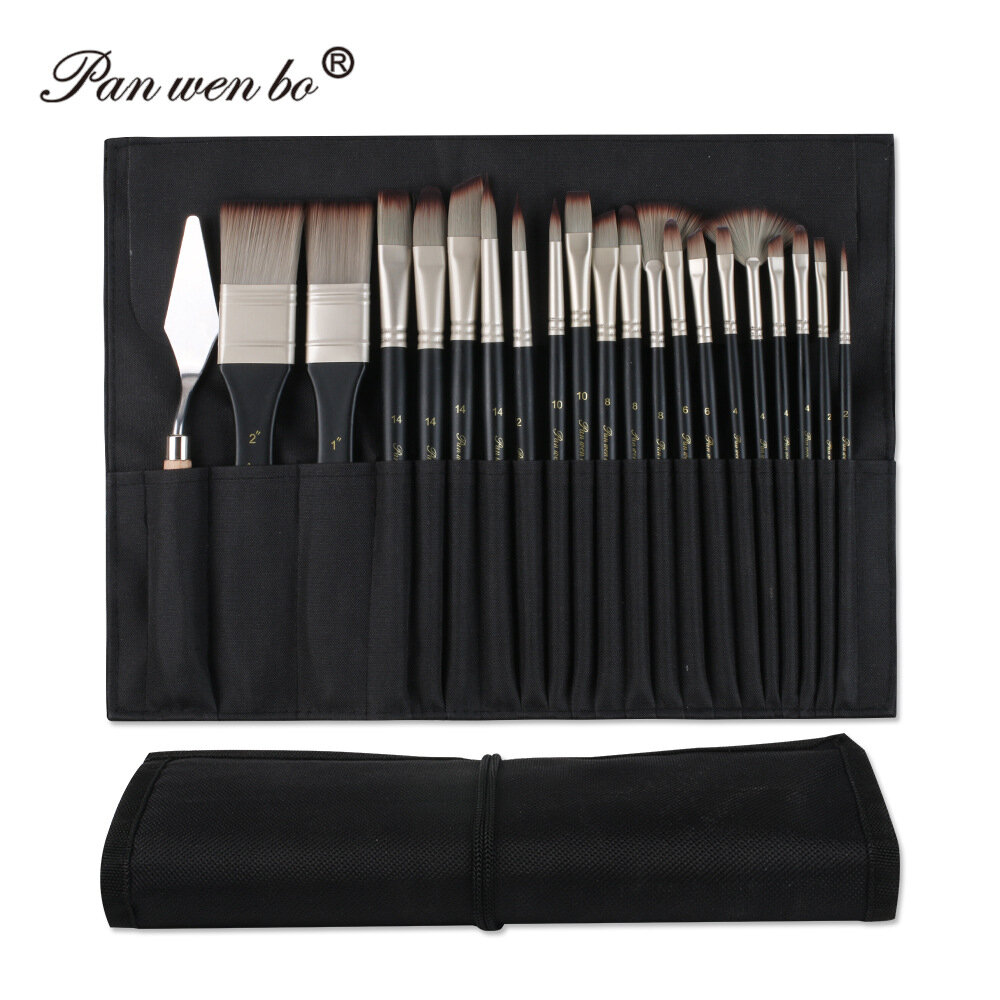 25-предметный набор кистей из нейлона и дерева, гуашевые кисти, специальные акриловые плоские кисти, набор масляных кистей