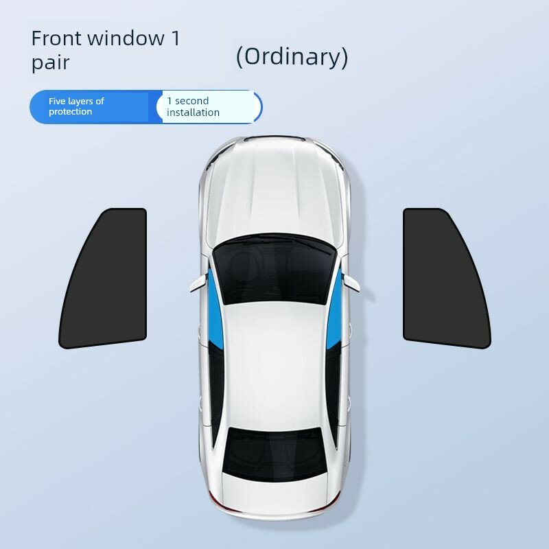 Черная виниловая магнитная солнцезащитная шторка для передних окон автомобиля, блокировка тепла, 2 шт, автомобильная