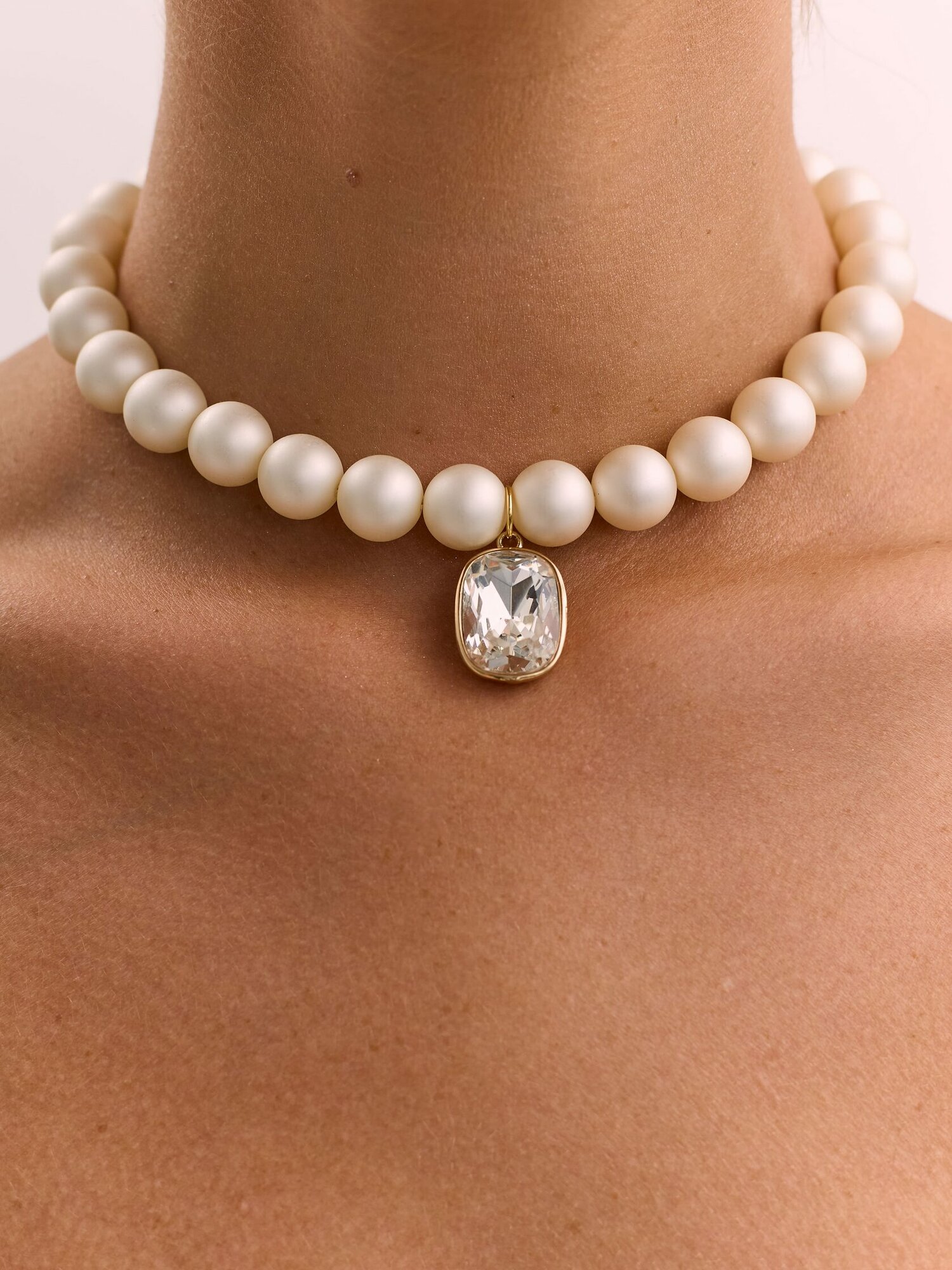 Колье, жемчуг Swarovski синтетический