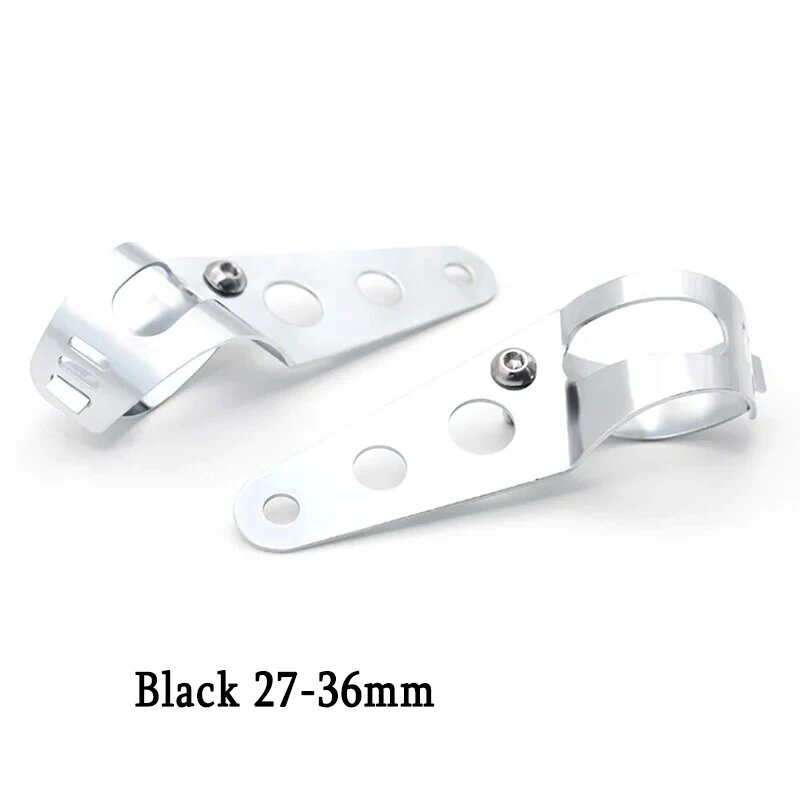 Кронштейн для крепления фары мотоцикла на вилку, регулируемый держатель для Белый, sliver S