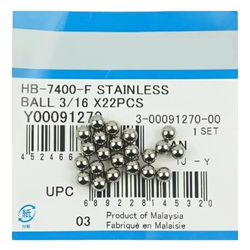 Стальной шариковый фиксатор HB 1/4 3/16 5/32 4.7625mm 22pcs