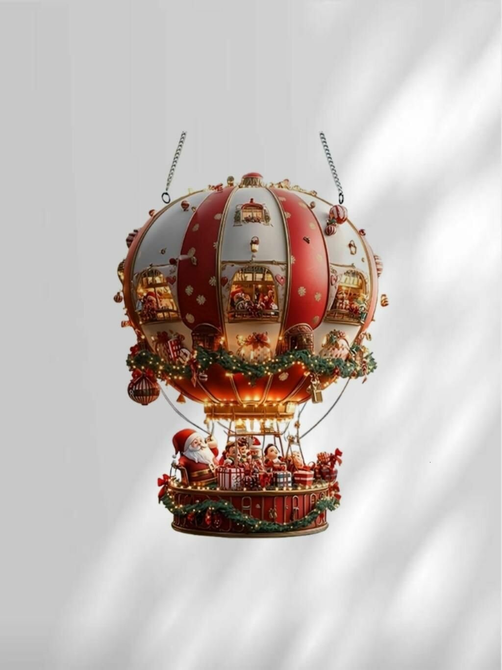 Новогодний акриловый шар с воздушным шаром, - S - A