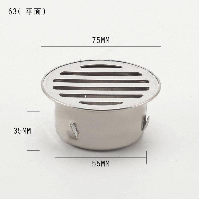 Нержавеющая сталь, круглый слив для пола, крышка сливного отверстия, карточный тип, большой слив, антизасорение, дренаж для дождевой воды на улице