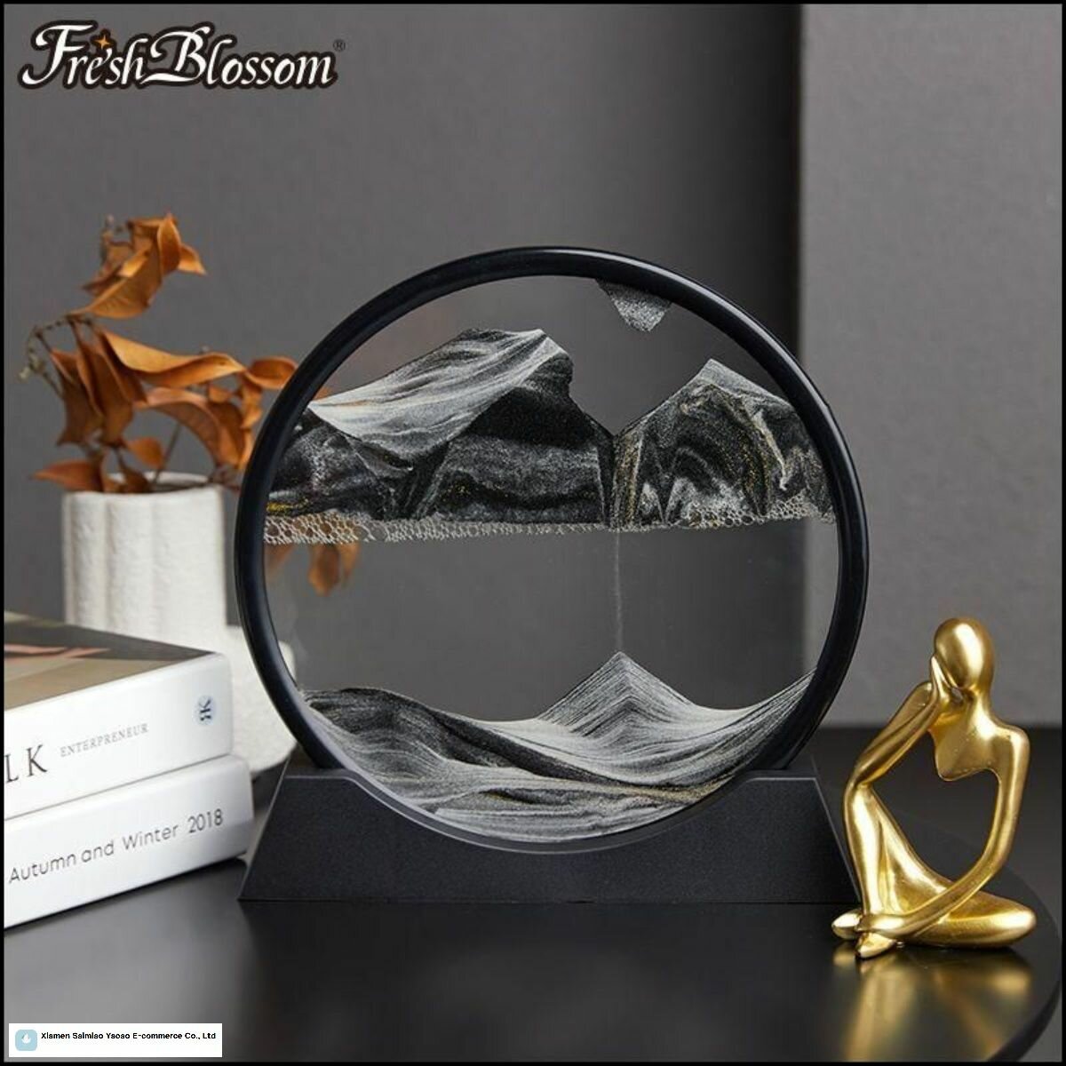 3D-искусство с движущимся песком из глубокого моря, настольная столешница с кинетическим пейзажем для декора любого дома