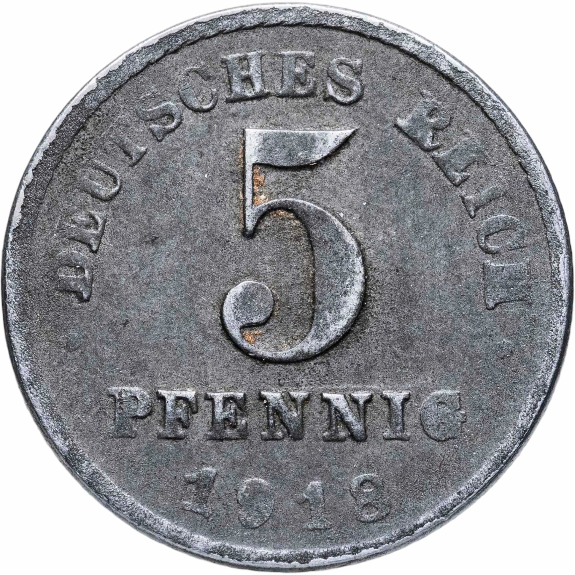 Германия 5 пфеннигов (pfennig) 1918 D знак монетного двора: "D" - Мюнхен