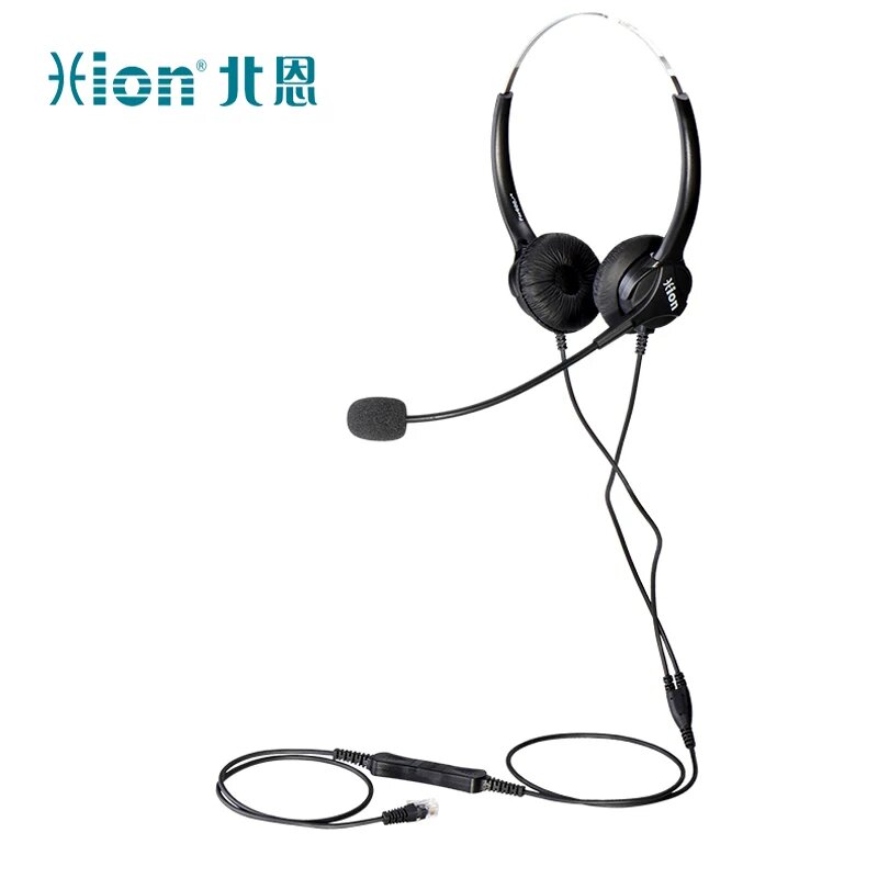 Hion FOR600D Наушники для колл-центра с кристаллическим разъемом для настольных телефонов и четким звучанием