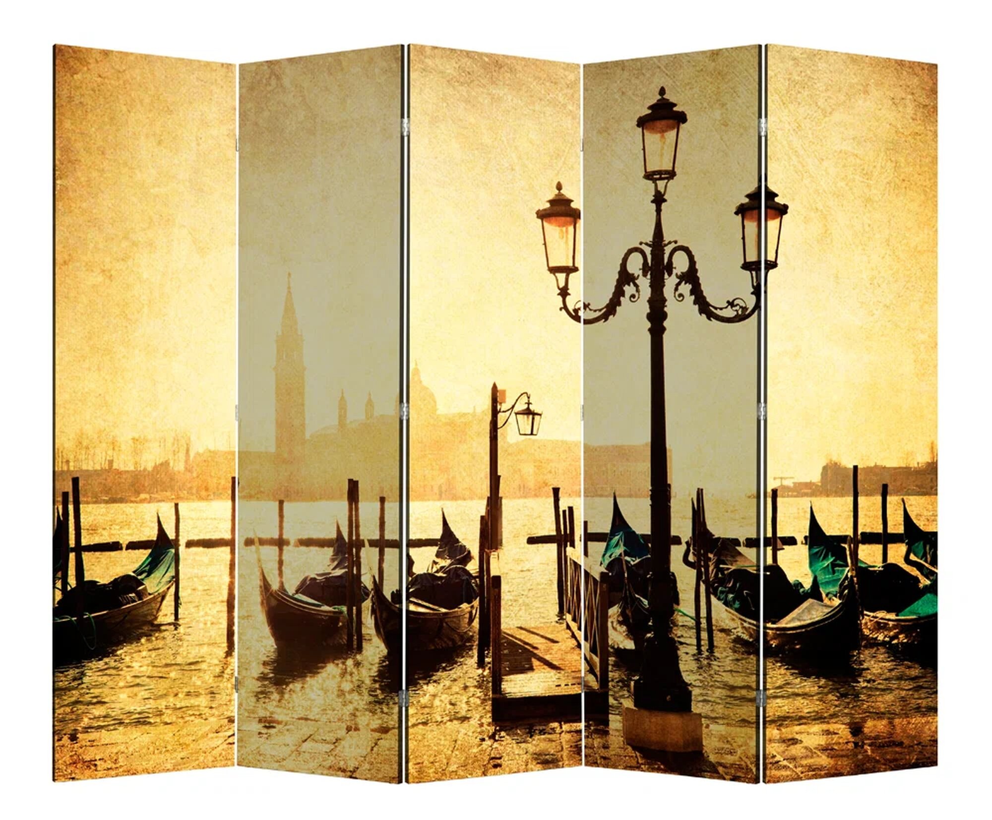 ПВХ ширма перегородка для зонирования Набережная Венеции - 5, размер 177х235/47 см
