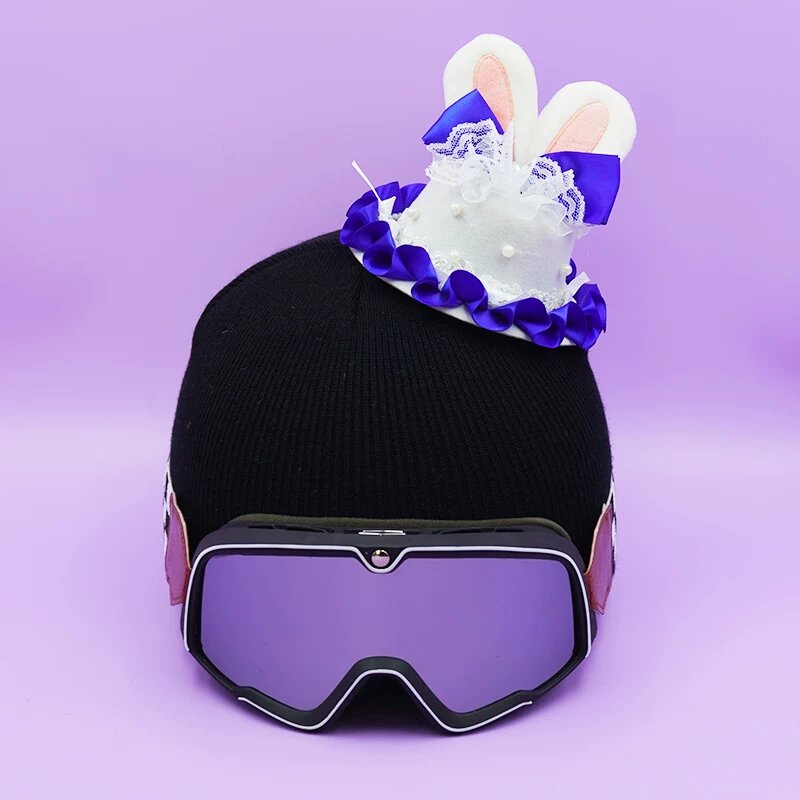 Украшение снежного шлема, комплект шерстяной шапки, милый комплект лыжного шлема с ушками слона, планер с капюшоном,