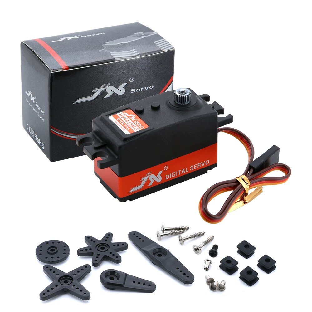 Цифровой сервопривод JX/4409MG9KG16KG с металлическим редуктором и коротким корпусом для радиоуправляемых машин с