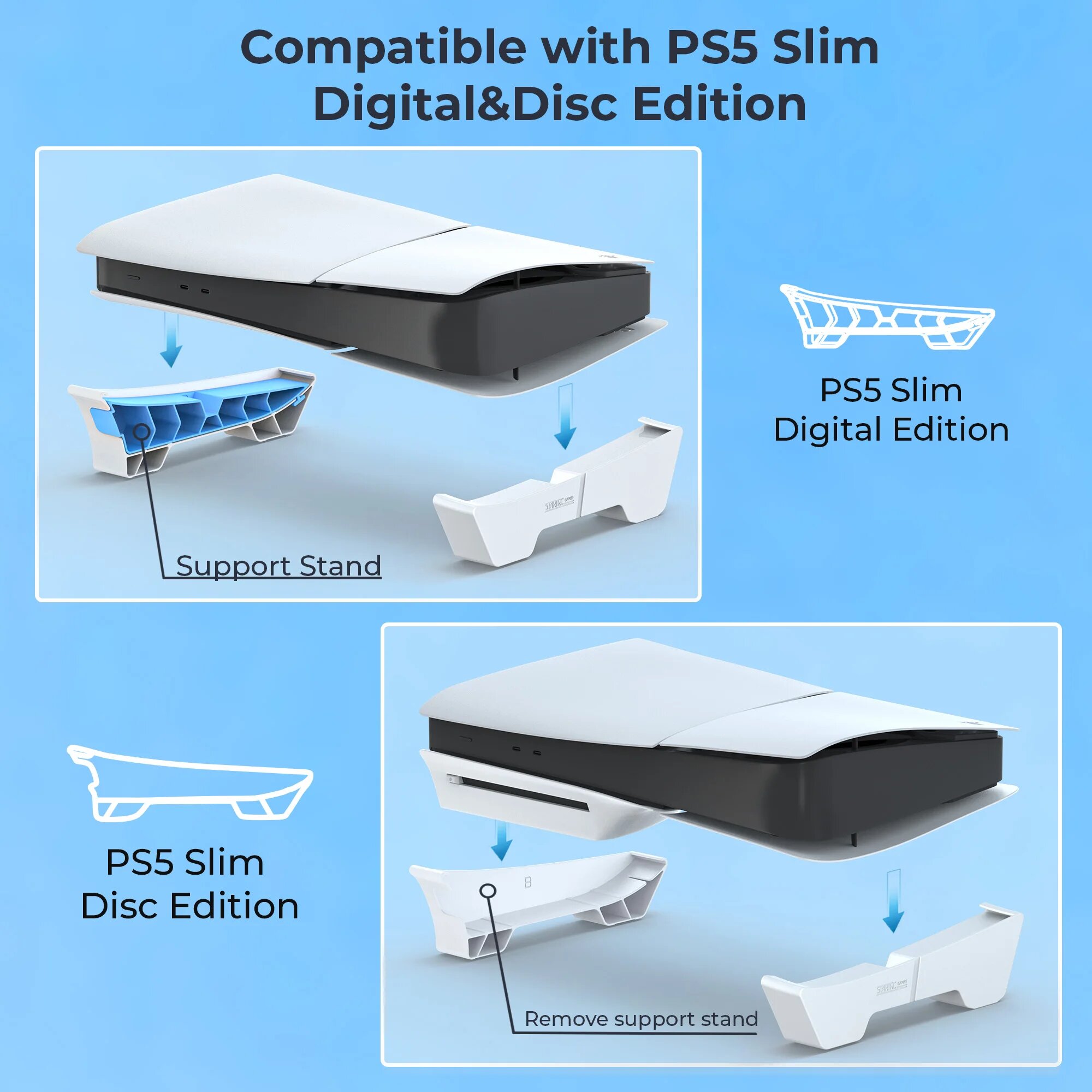 DEVASO Горизонтальная подставка для PS5 Slim — фото 1