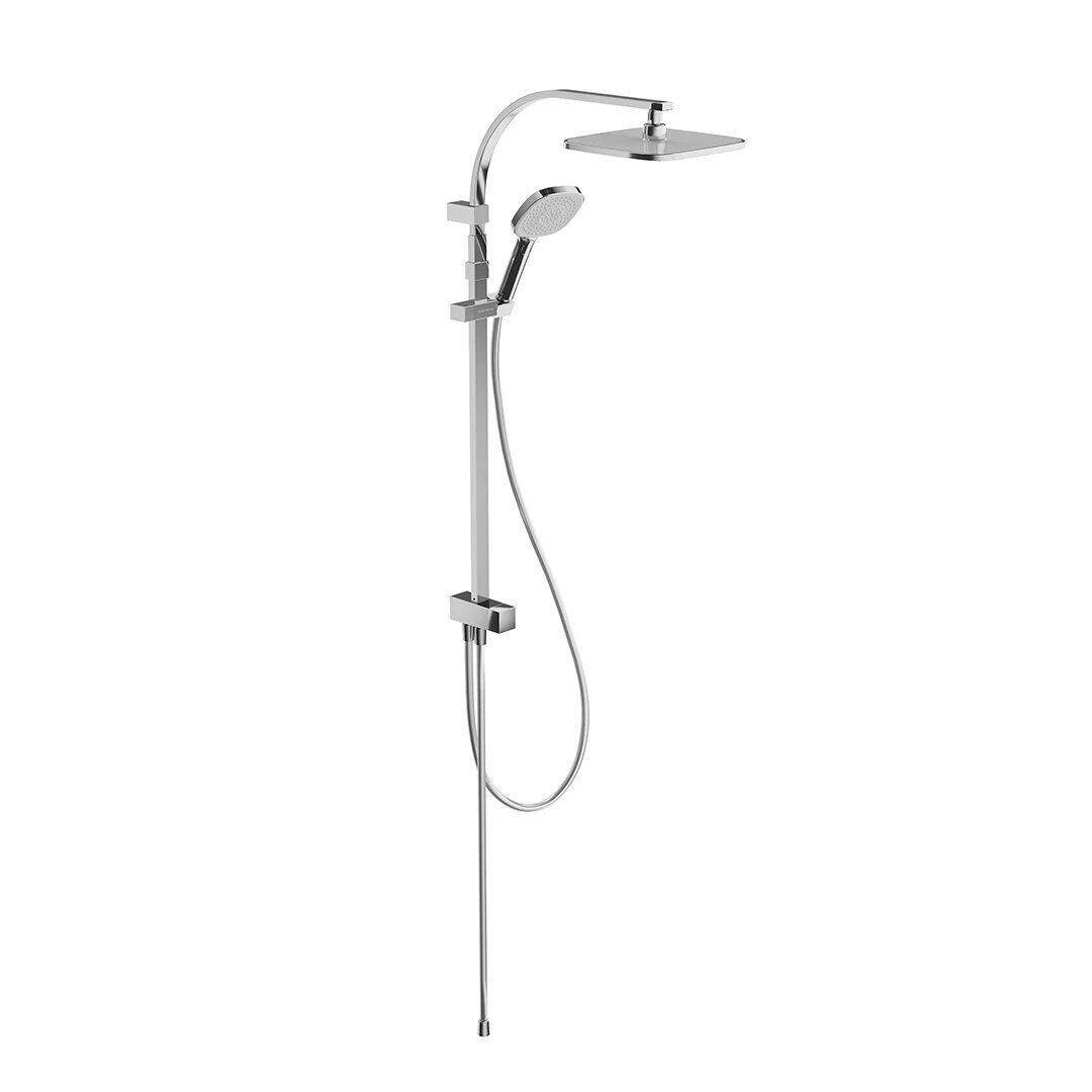 Душевая колонна KERAMA MARAZZI фонте квадратная на 2 потока без смесителя, с ручным душем на 3 режима, хром, FO.102. KM. CR