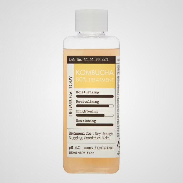Тонер для лица питательный с экстрактом комбучи 150 мл DERMA FACTORY Kombucha 80% Treatment Тонер 150 мл