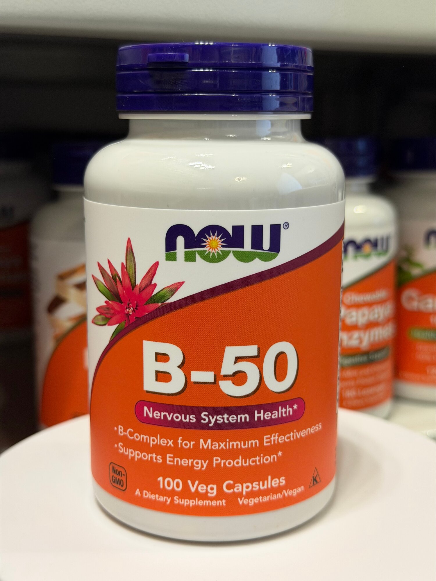 NOW B-50 Complex - комплекс витаминов группы B для энергии, нервной системы и обмена веществ, 100 капсул