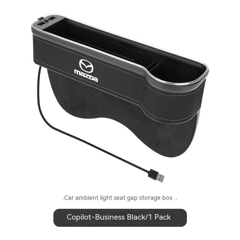 Для Mazda 2 3 5 6 Axela Atenza CX30 CX5 CX8 CX9 MX5 Автомобильный слот для хранения с прошитым сиденьем и атмосферной лампой, зарядка через USB