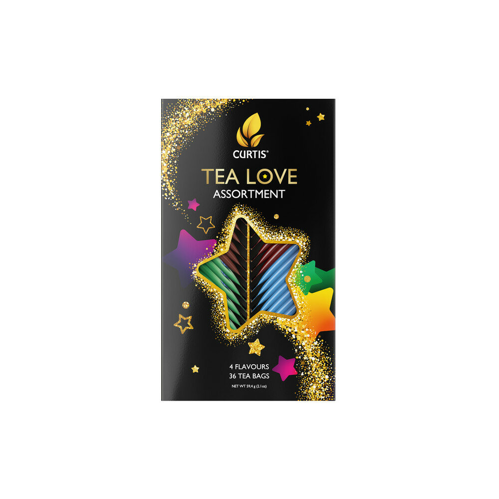 Чай Curtis "Tea Love Assortment"/Кертис"Чайный набор с любовью", ассорти пакет 36 сашет звезда