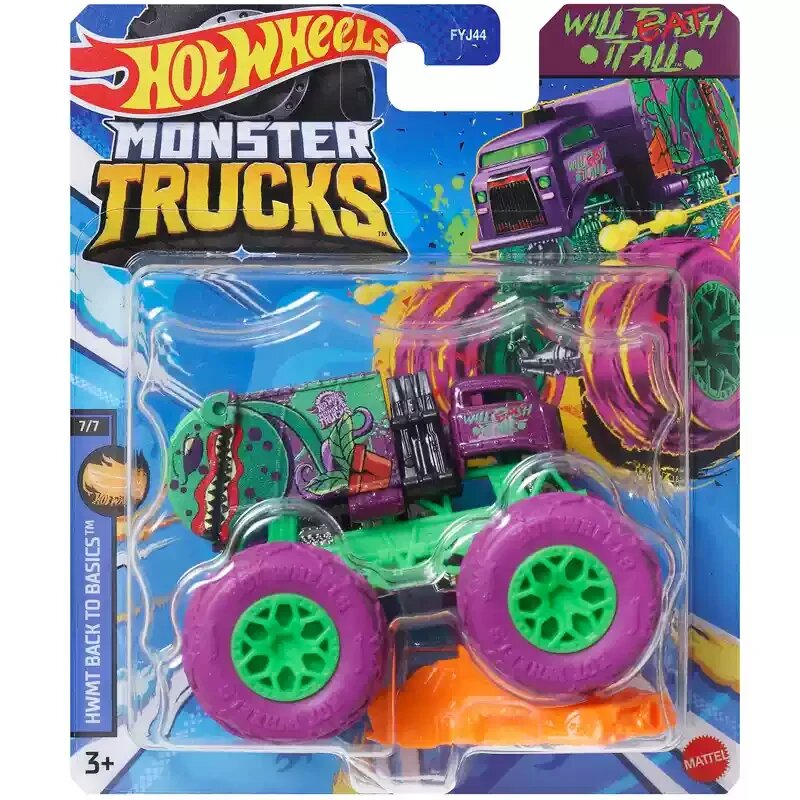 Hot Wheels Monster Trucks Will Bash It All, фиолетовый