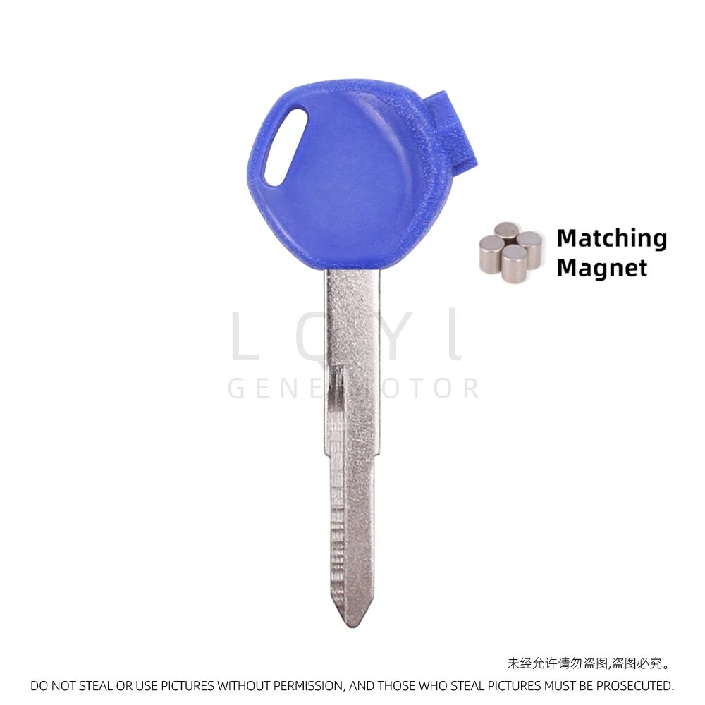 3 шт. пустой ключ для мотоцикла, замена необрезанных ключей для скутера HONDA, магнитные противоугонные ключи для замка Zoomer DIO 56 Z4 Z125 SCR100 WH110 Синий, 3Pcs Blue Right