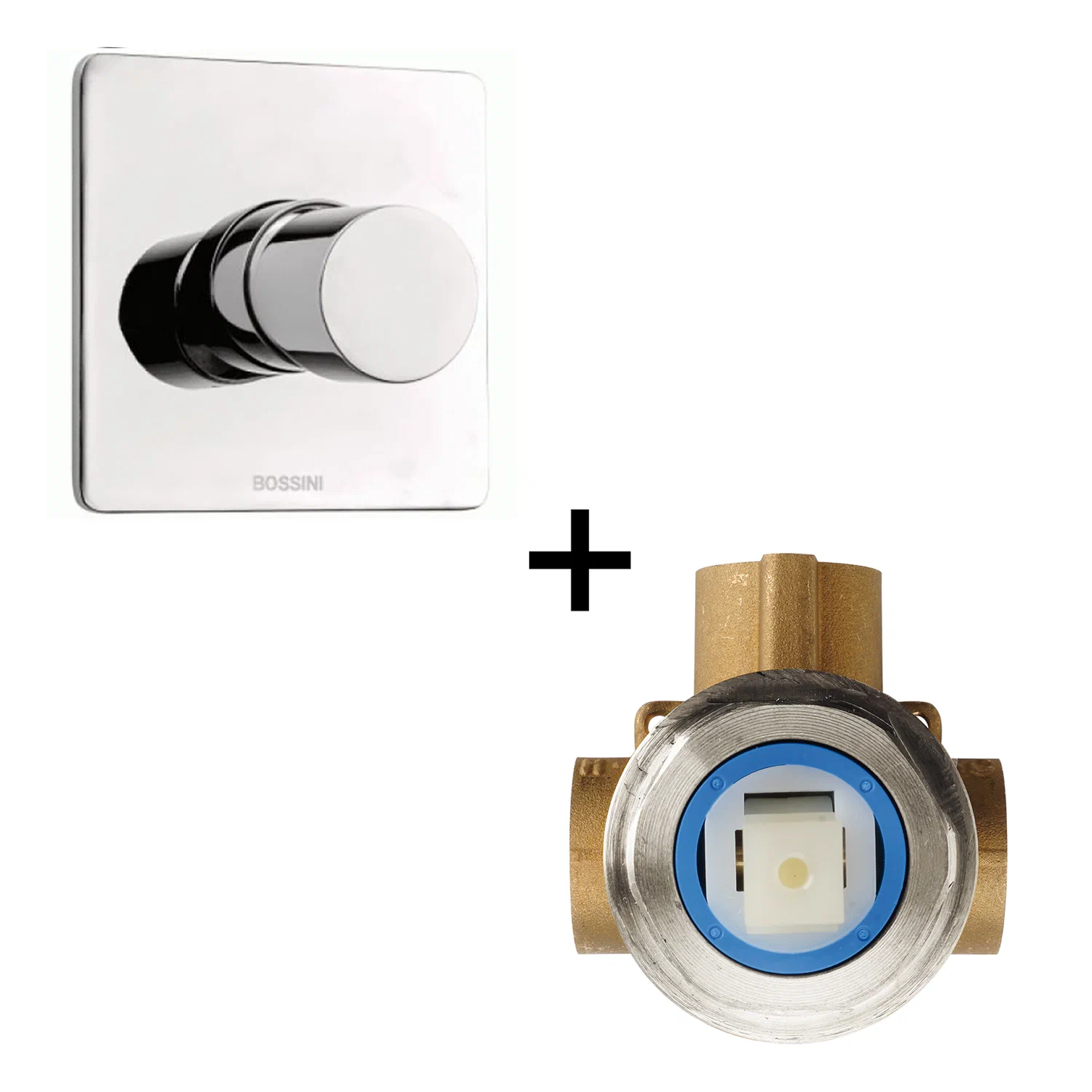 Комплект смесителя Bossini CUBE, для душа, хром, встраиваемый, латунь, 1 выход